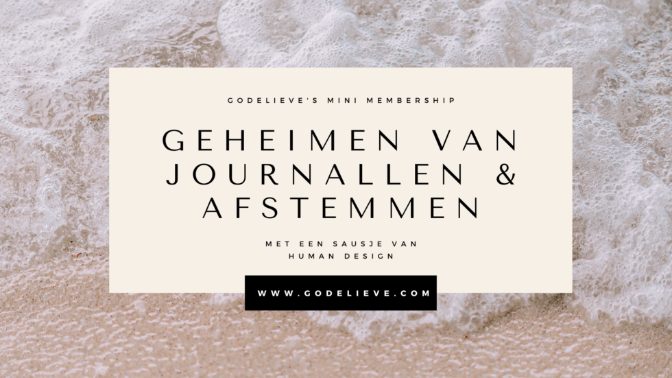 PIJLER 1: Geheimen van Afstemmen & Journallen | Godelieve's trainingen